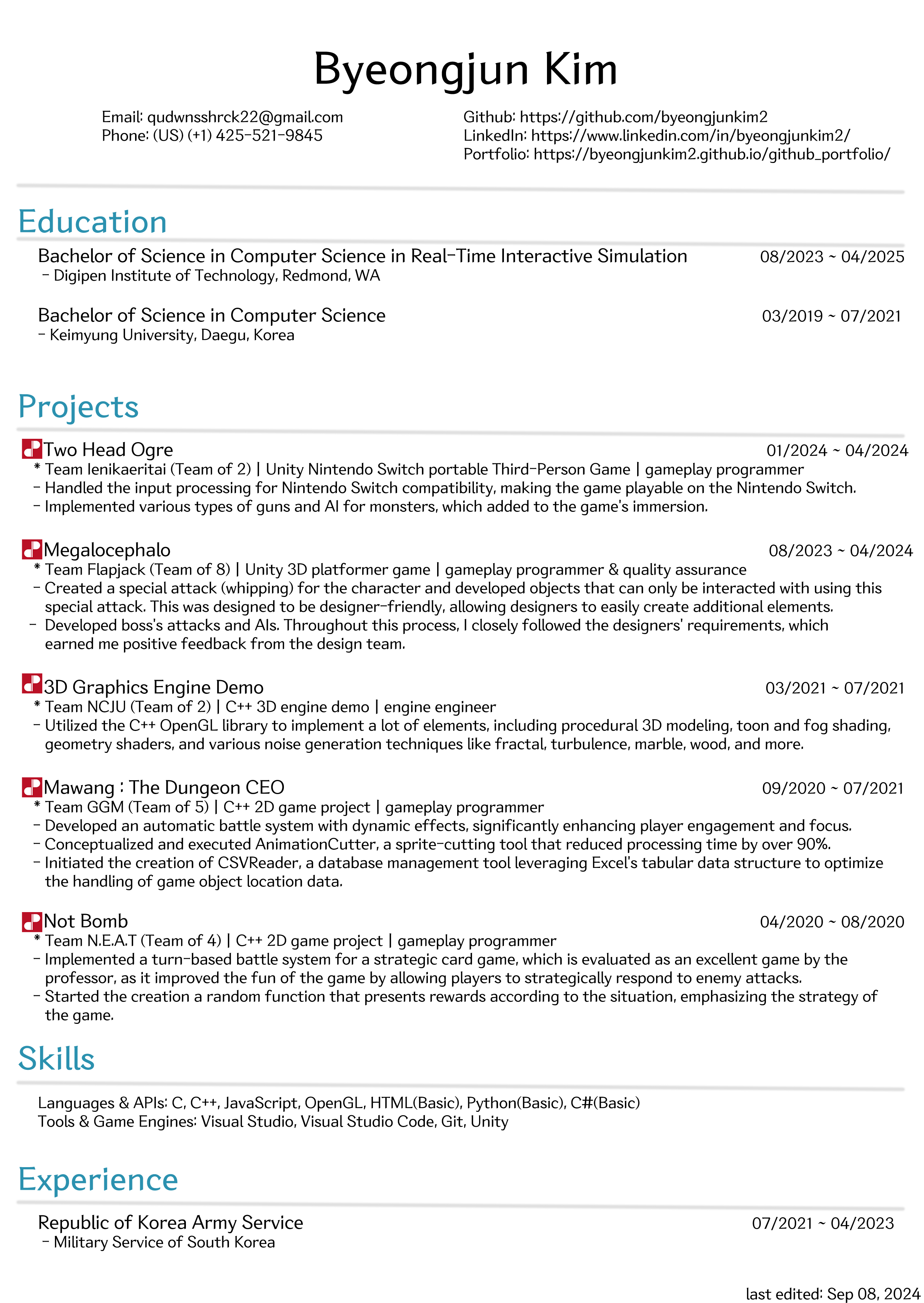 Byeongjun Kim's Portfolio